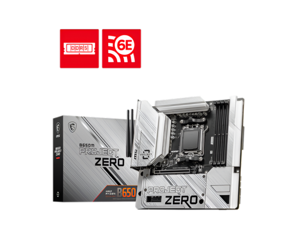 MSI B650M Project Zero AM5 M-ATX White Motherboard - JazzTech Computer