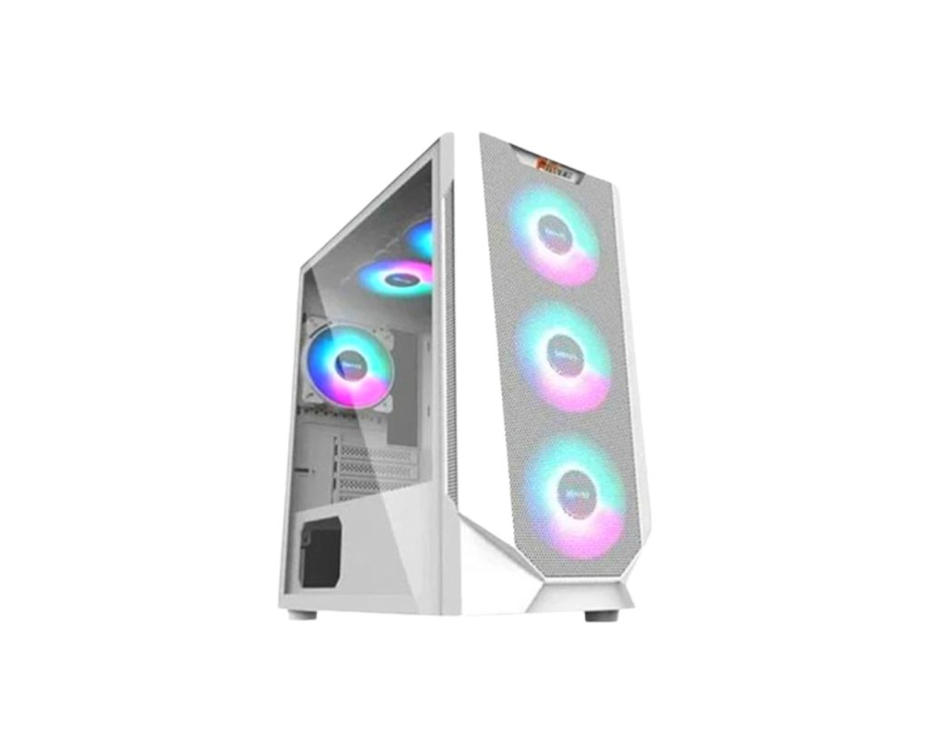 PC Power Panzer PG300 Mesh Mid Tower White ATX Gaming Desktop Casing ...