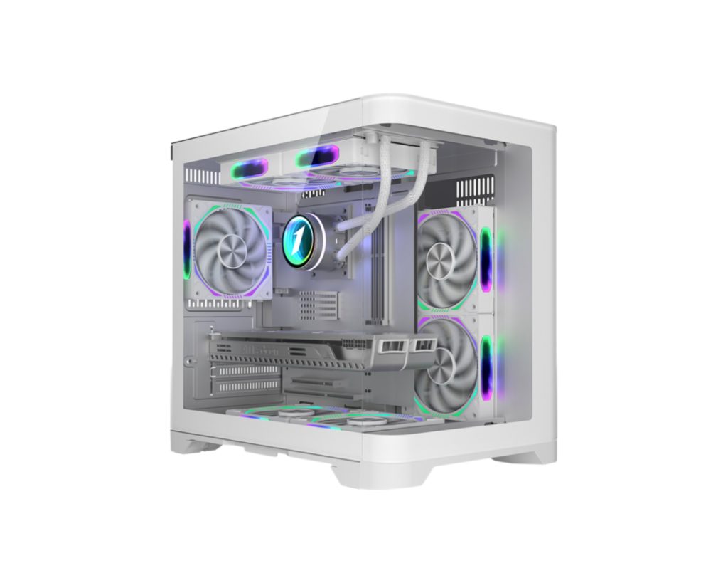 1stPlayer UV5 Mid Tower Micro-ATX White Gaming Desktop Casing ...