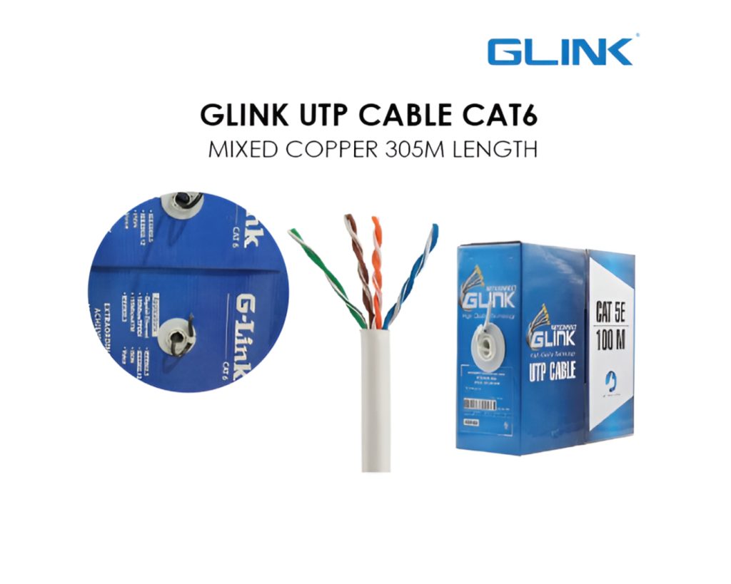 G-Link Cat-6 , 305Meter, Grey And Orange Network Cable - JazzTech Computer