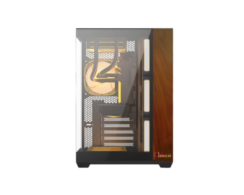 PC Power Dark Wood Mid Tower Black Gaming Desktop Casing - JazzTech ...
