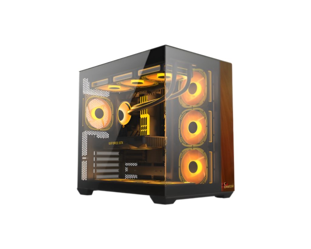 PC Power Dark Wood Mid Tower Black Gaming Desktop Casing - JazzTech ...