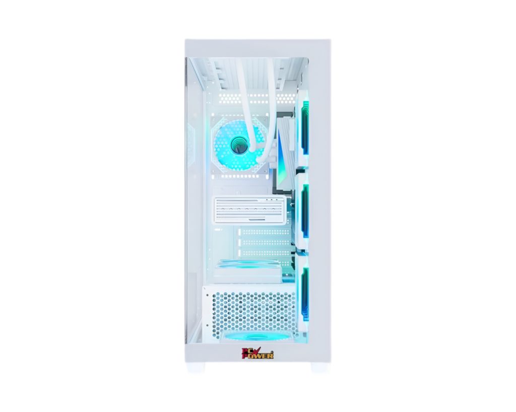 PC Power Ice Tower Elite Mid Tower White E-ATX Gaming Desktop Casing ...