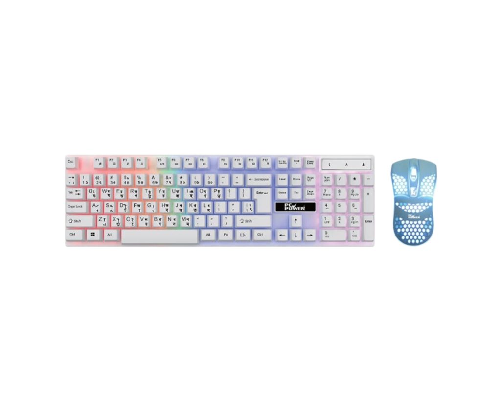 Pc Power PGC801BG13 RGB White Gaming Keyboard & Mouse Combo - JazzTech ...