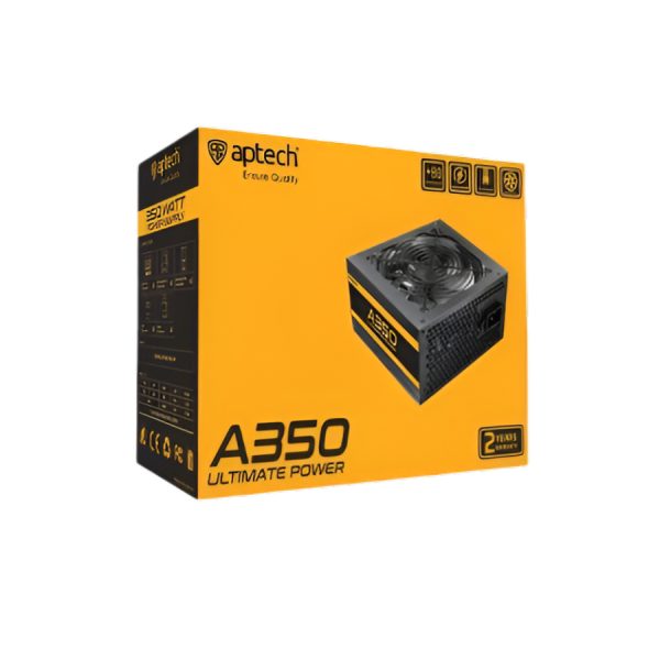 Aptech A350 Non-Modular 350W ATX Black Power Supply - JazzTech Computer